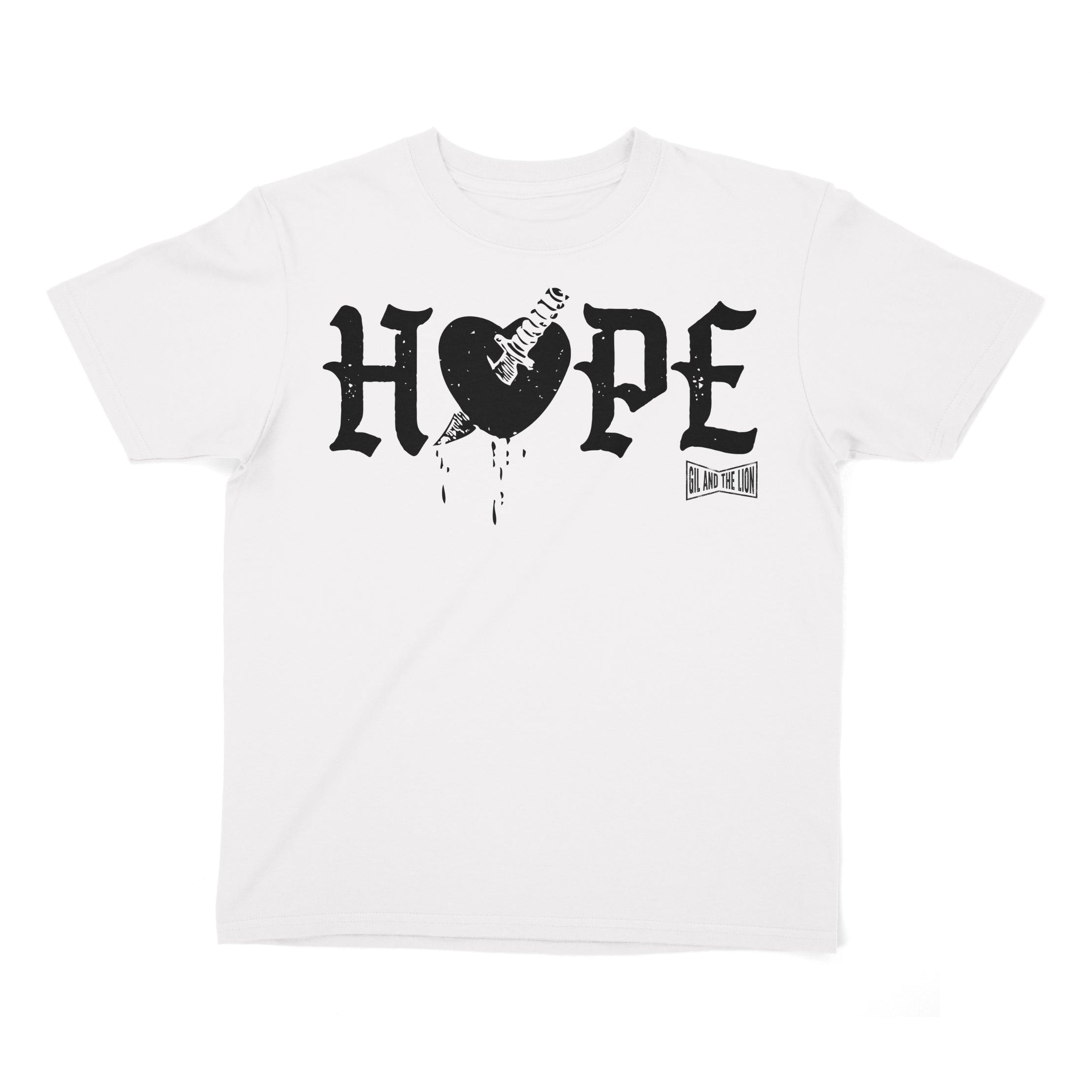 Gil and The Lion “Hope” White T – Modern Abolition